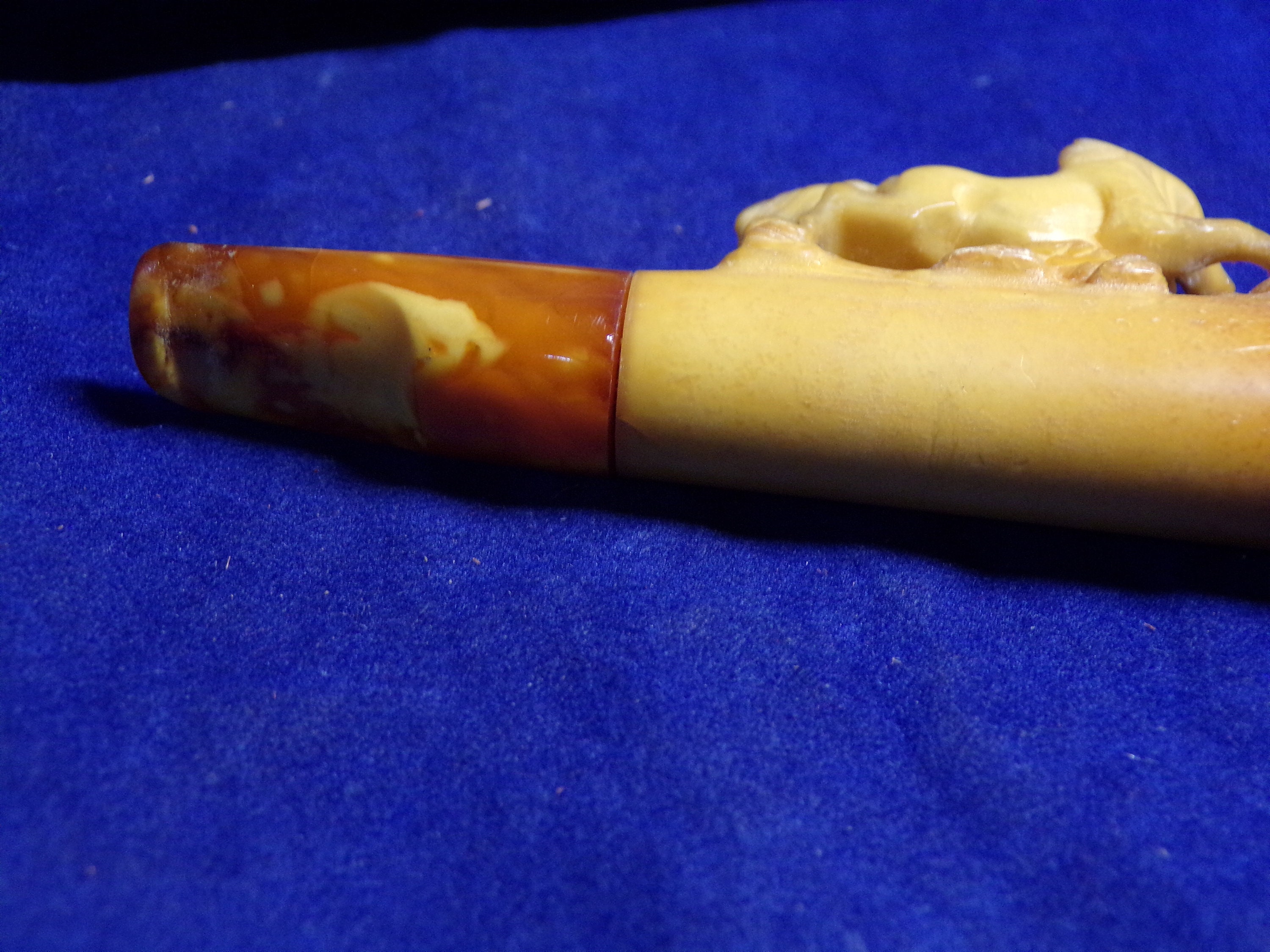 Vintage CHEROOT MEERSCHAUM PIPE Stallion With Amber Stem & - Etsy