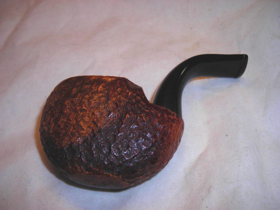 SMOKED Vintage Antique ROLEX BRIAR Italy Folding Vest Pocket Pipe ...