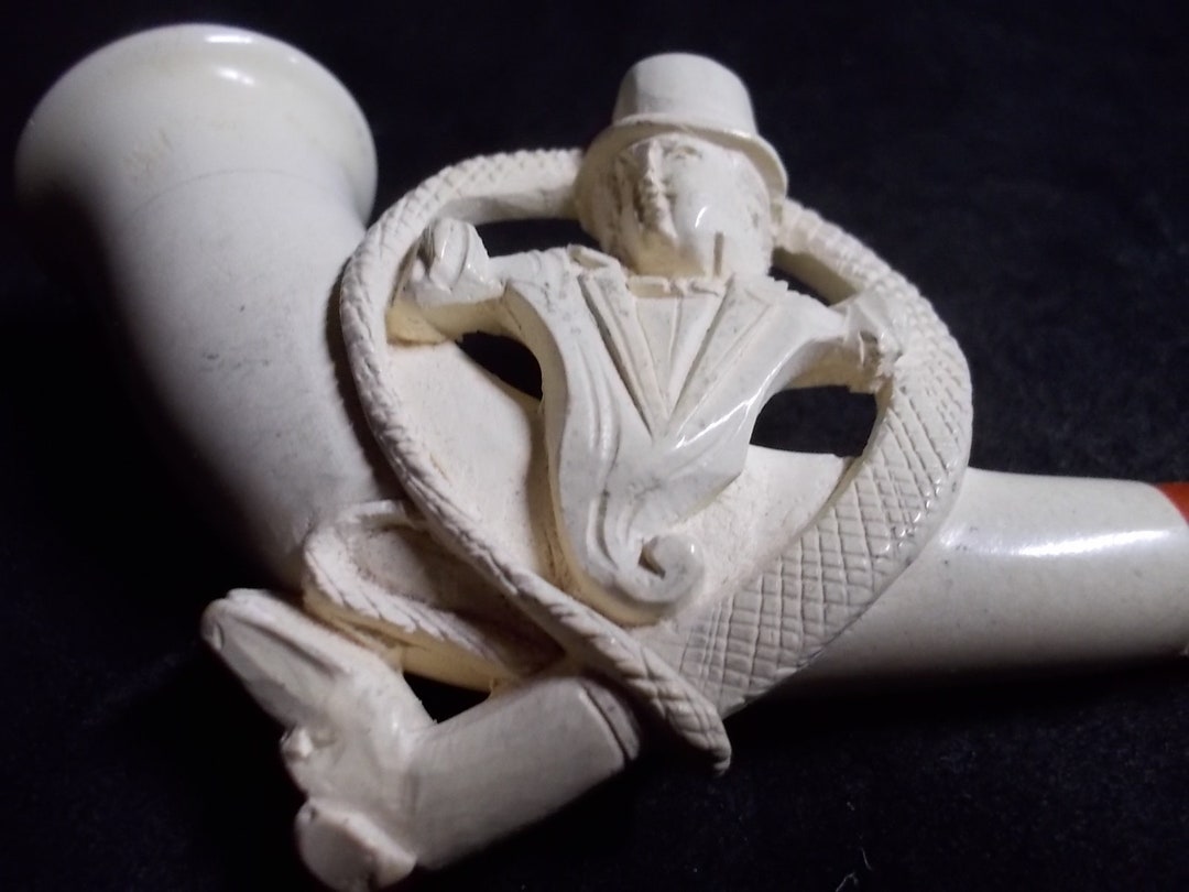 Unsmoked! Extremely Rare CHEROOT MEERSCHAUM PIPE Circus Snake Handler ...
