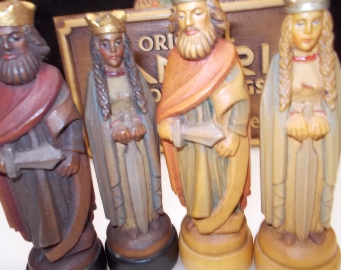 New ANRI KING RICHARD Chess Set Hand Carved Wood and Hand Painted ...