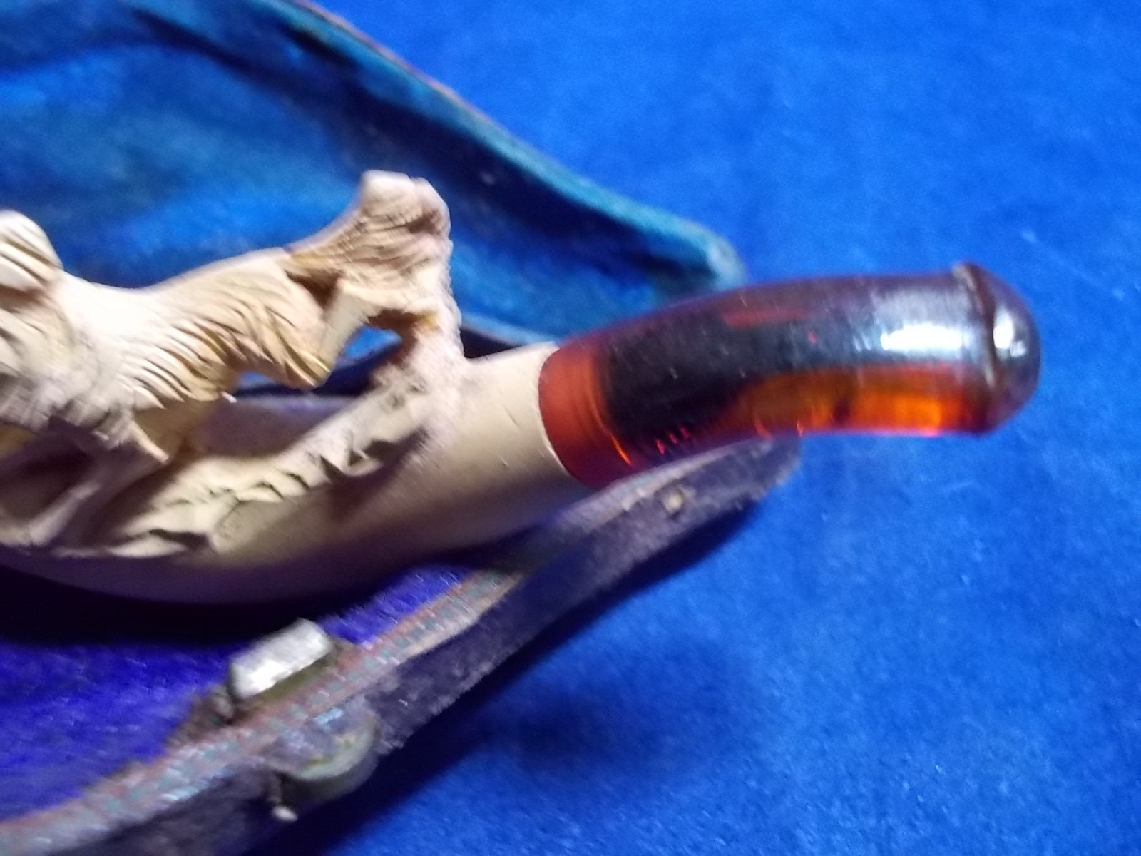 Vintage CHEROOT MEERSCHAUM PIPE One Dog With Amber Stem & Case - Etsy