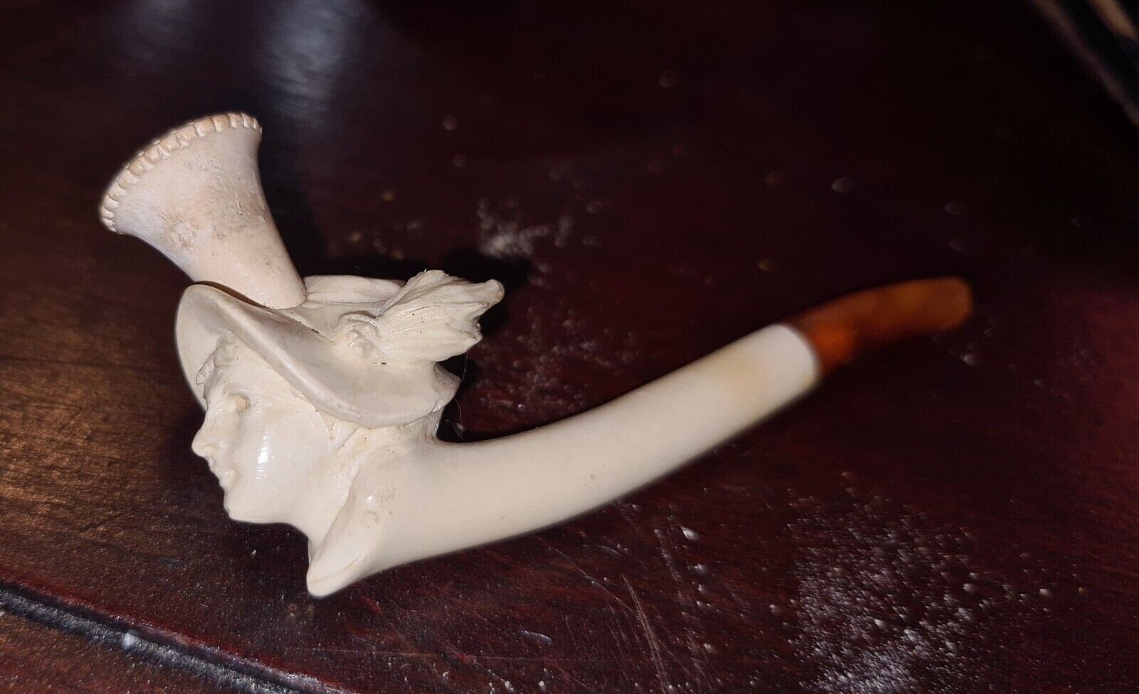 Rare, Tiny, LADY CHEROOT Meerschaum PIPE in Gift Box Highly Decorated ...