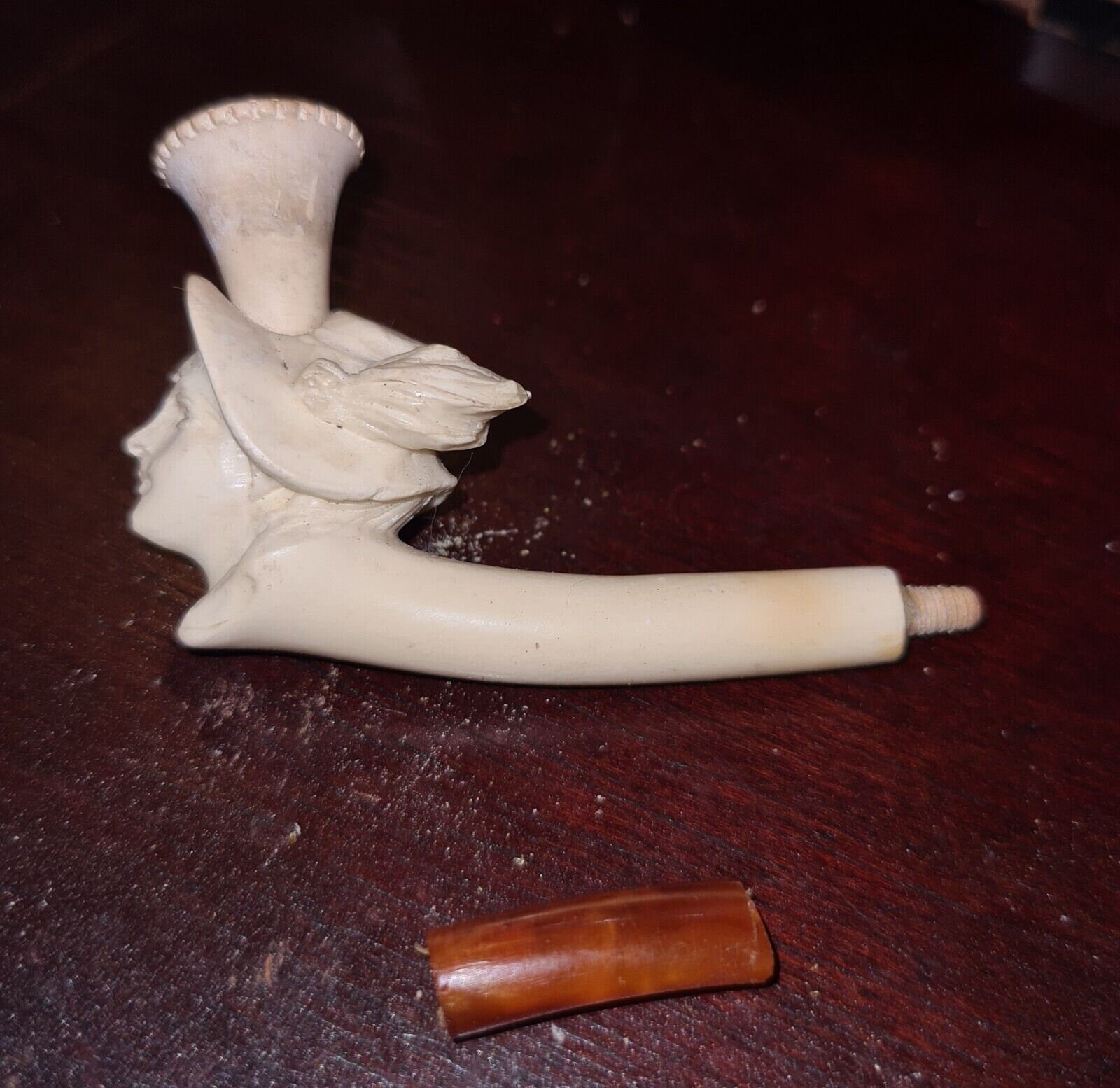 Rare, Tiny, LADY CHEROOT Meerschaum PIPE in Gift Box Highly Decorated ...