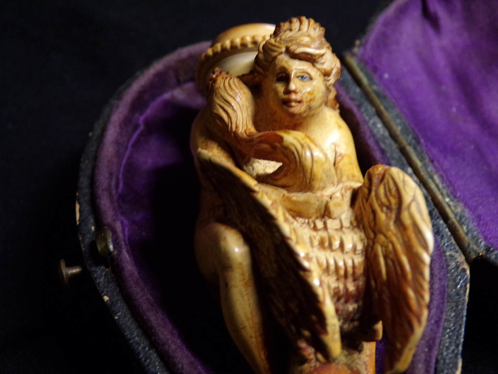 Antique MEERSCHAUM CHEROOT Pipe Depicting the Myth of Leda and the Swan ...