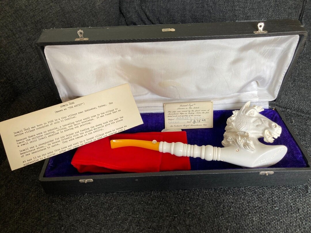 NEW Large ISMAIL OZEL Meerschaum Pipe Horse Hardcase and Documentation - Etsy
