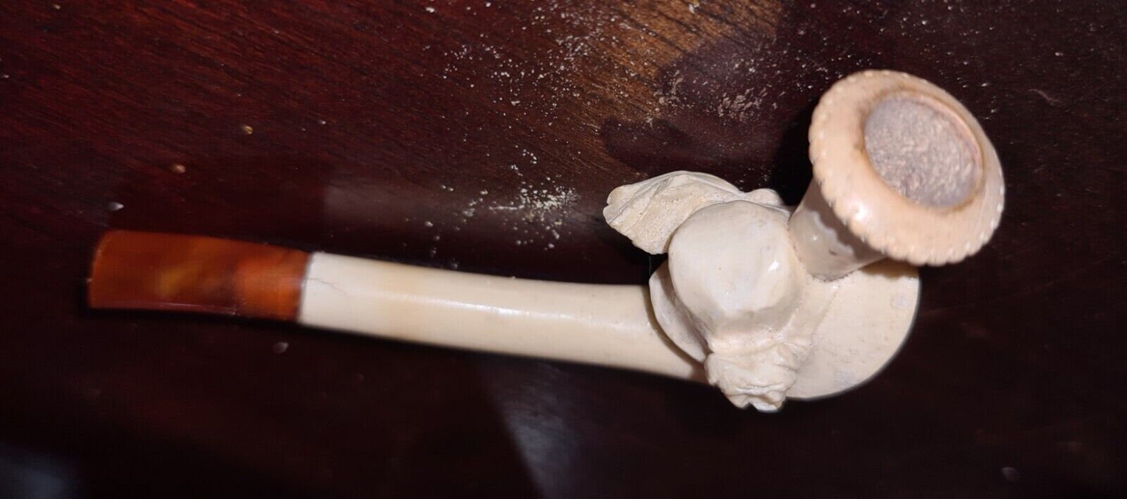 Rare, Tiny, LADY CHEROOT Meerschaum PIPE in Gift Box Highly Decorated ...