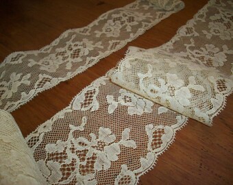 Antique Very Fine Cotton Lace Beautiful Pattern Butter Color | Etsy