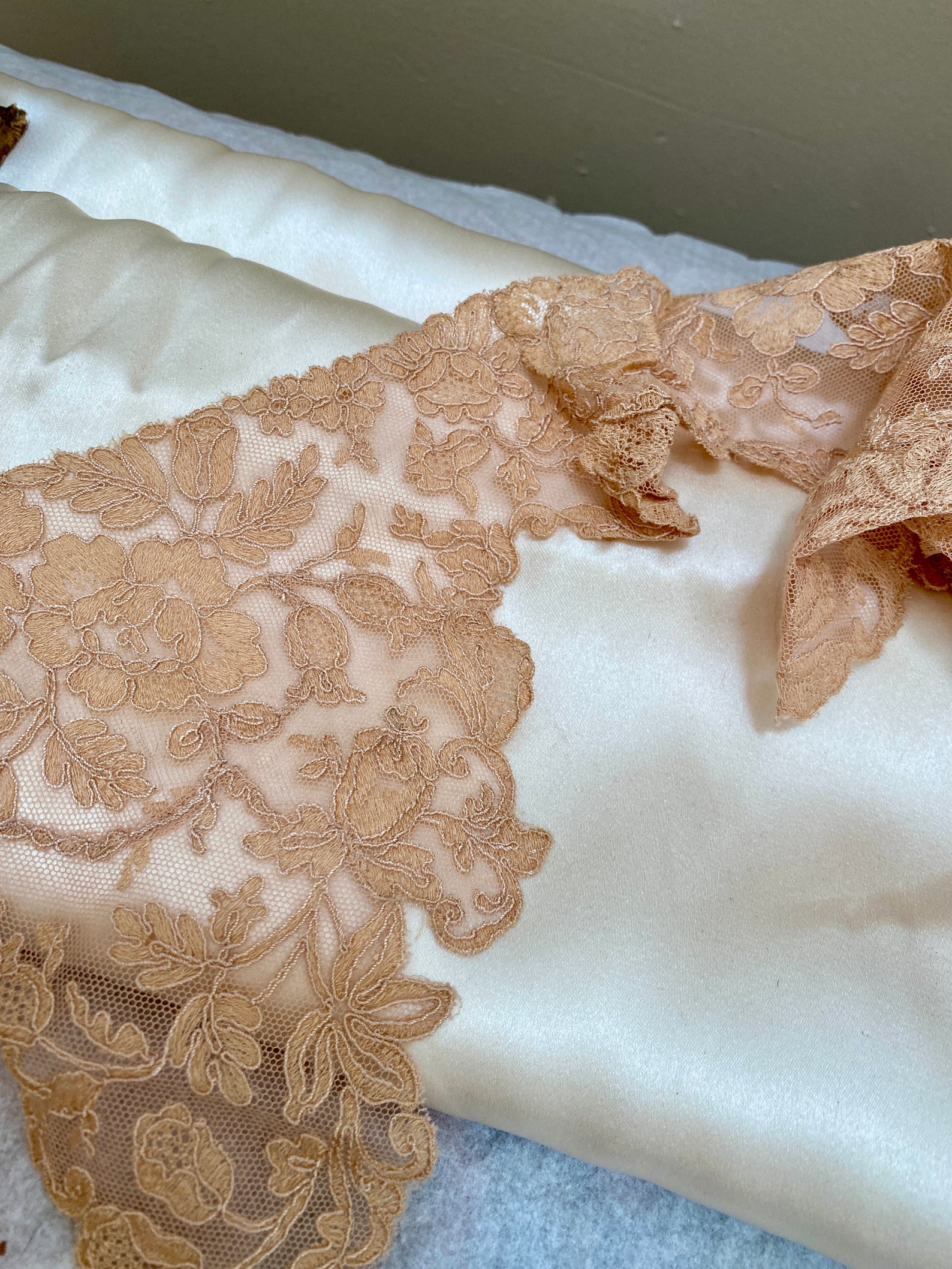 Antique French Embroidered Netting Lace Lovely Design - Etsy
