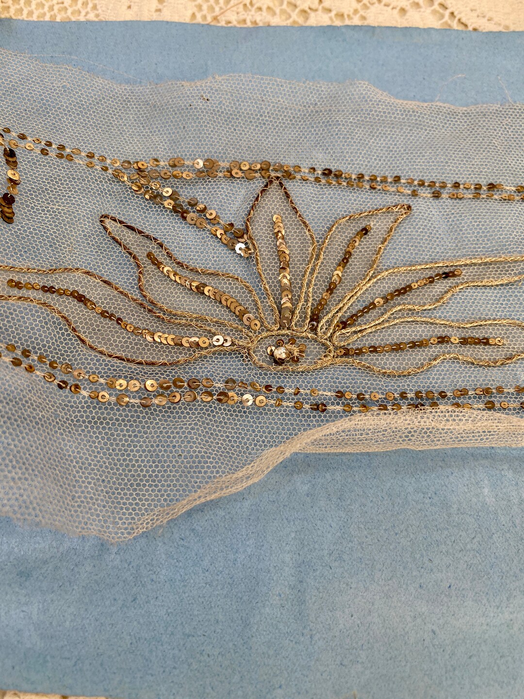 Metallic Silver Lace 1920s Authentic With Metal Sequins - Etsy