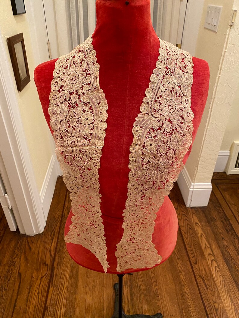Antique Hand Lace Collar 1800s Antique Lace Long Piece | Etsy