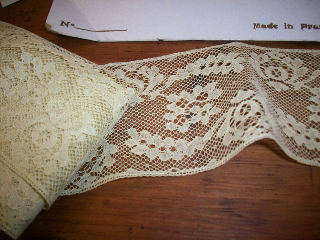 Antique Very Fine Cotton Lace Beautiful Pattern Butter Cream Color - Etsy
