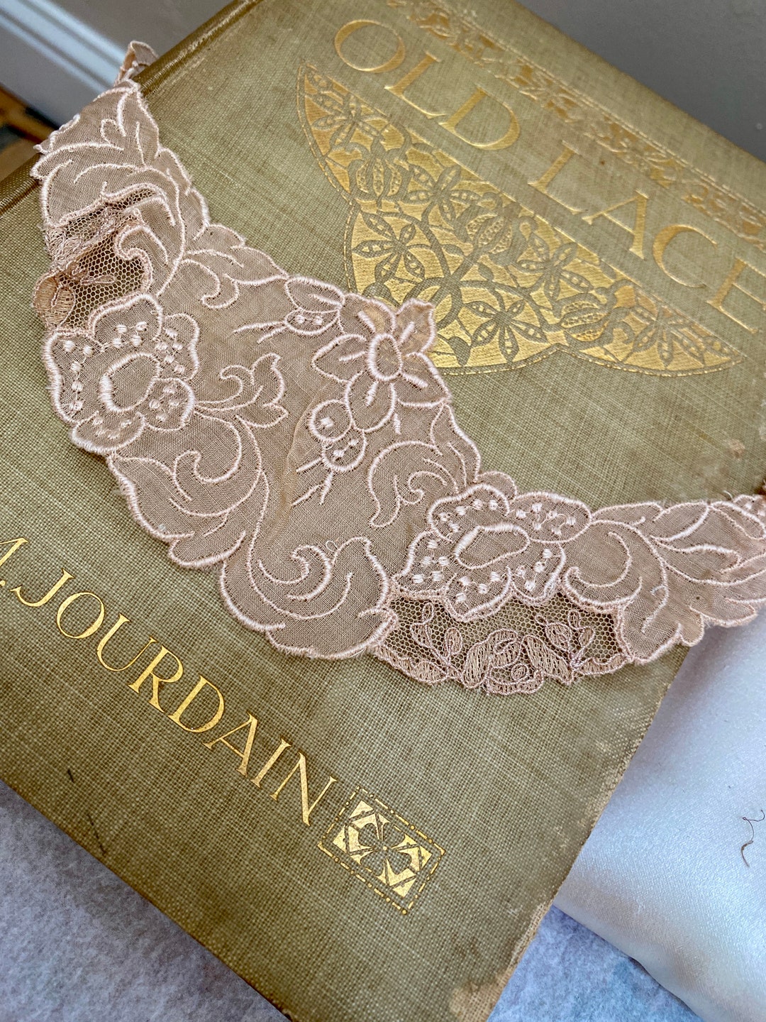 Antique French Embroidered Netting Lace Lovely Design - Etsy