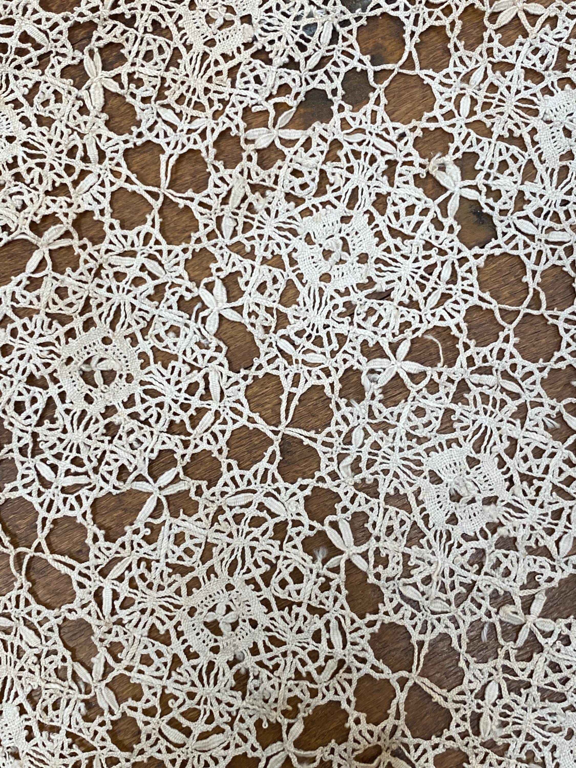 Divine Cloth for Runner or Large Doily Antique Hand Done Lace - Etsy