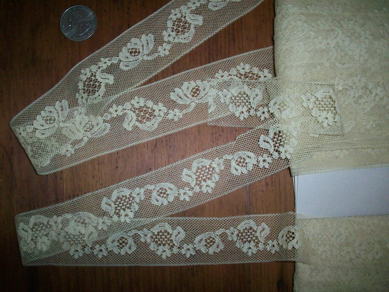 Antique Very Fine Cotton Lace Beautiful Pattern Butter Color | Etsy