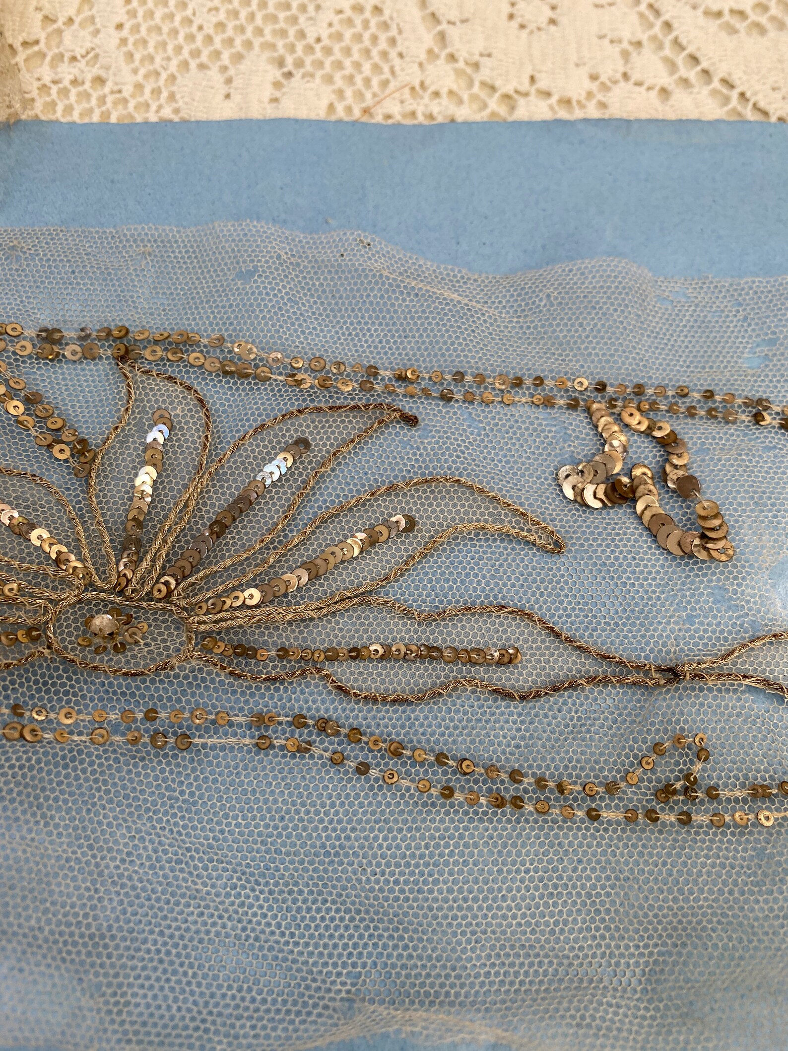 Metallic Silver Lace 1920s Authentic With Metal Sequins - Etsy