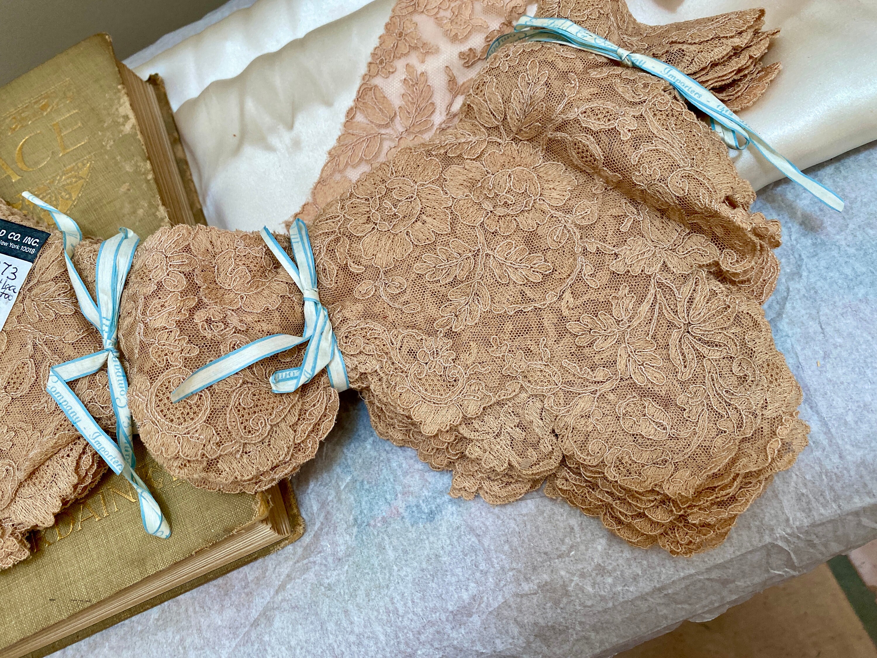 Antique French Embroidered Netting Lace Lovely Design - Etsy