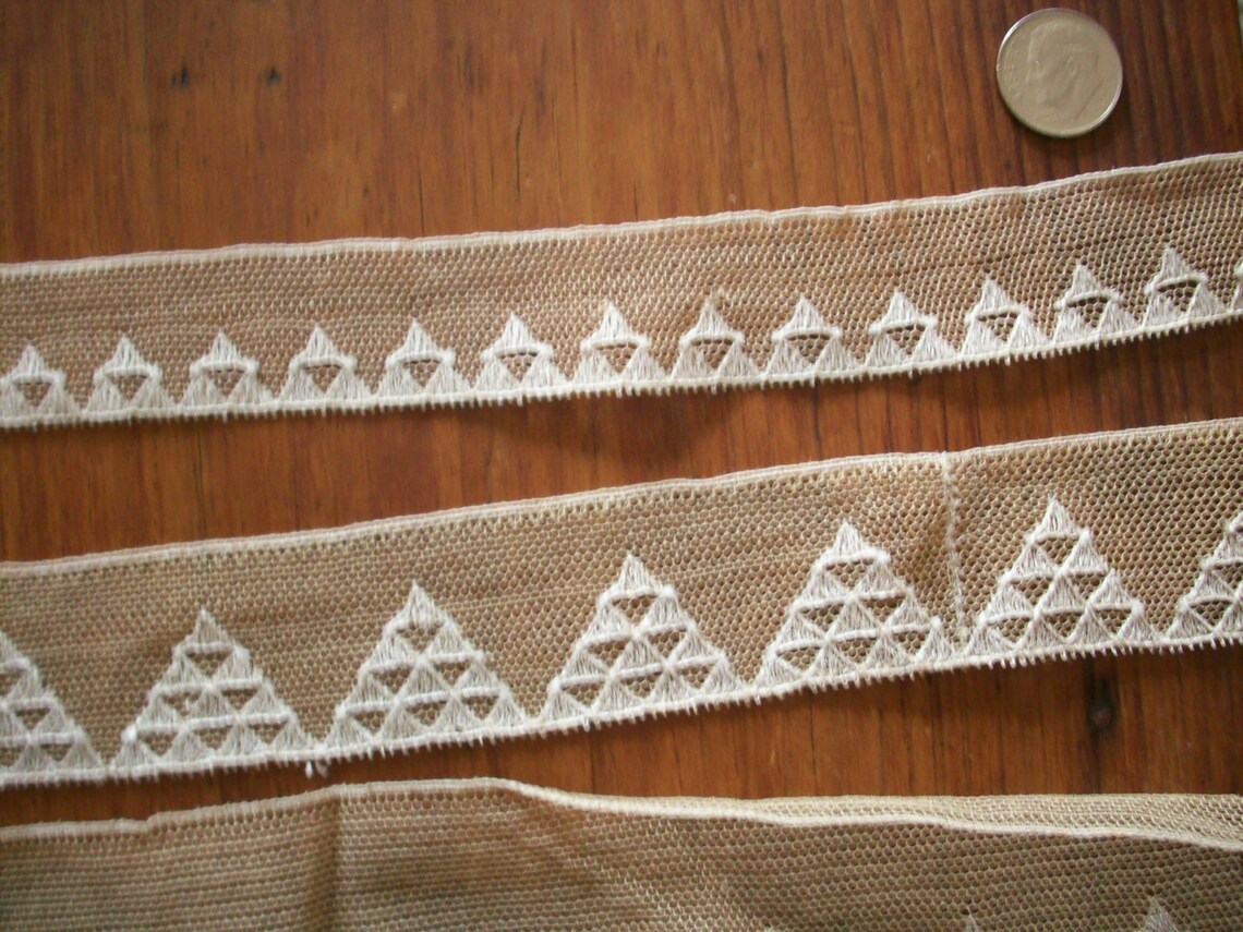 Antique Very Fine Silk Lace Beautiful Deco Pattern Two Toned - Etsy