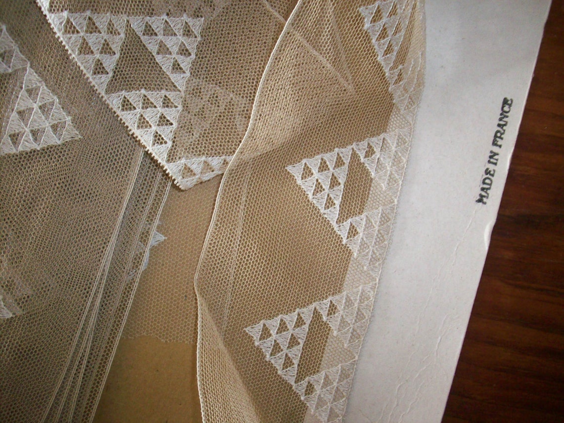 Antique Very Fine Silk Lace Beautiful Deco Pattern Two Toned - Etsy