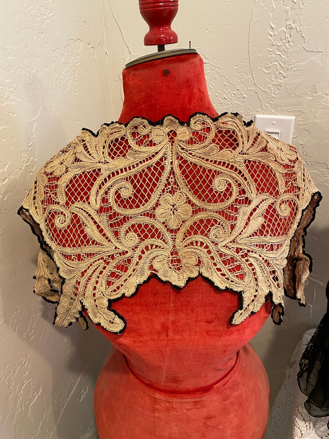Very Unusual Collar 1800s Antique Lace Hand Done - Etsy