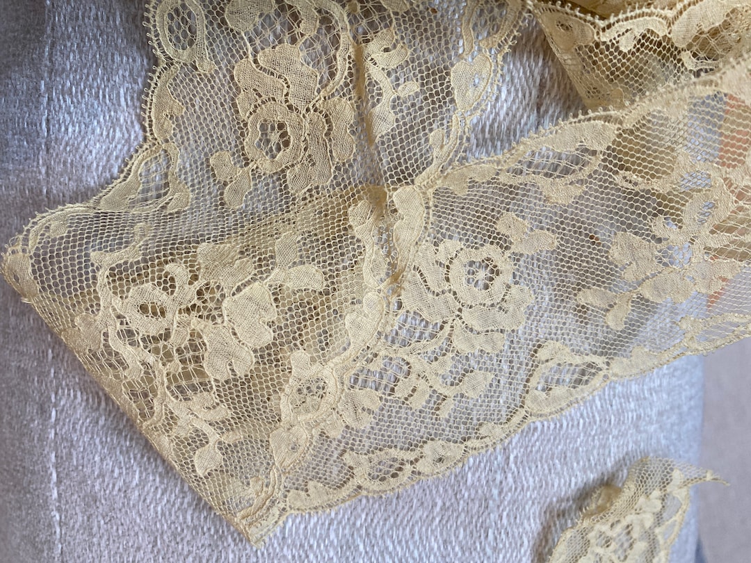 Antique Very Fine Cotton Lace Beautiful Pattern Butter Cream Color - Etsy
