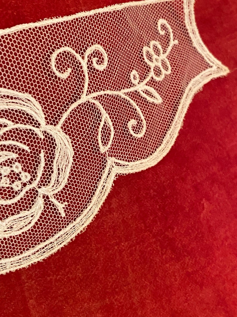 1920s/30s Antique Lace Embroidered Net Inset/collar Piece - Etsy