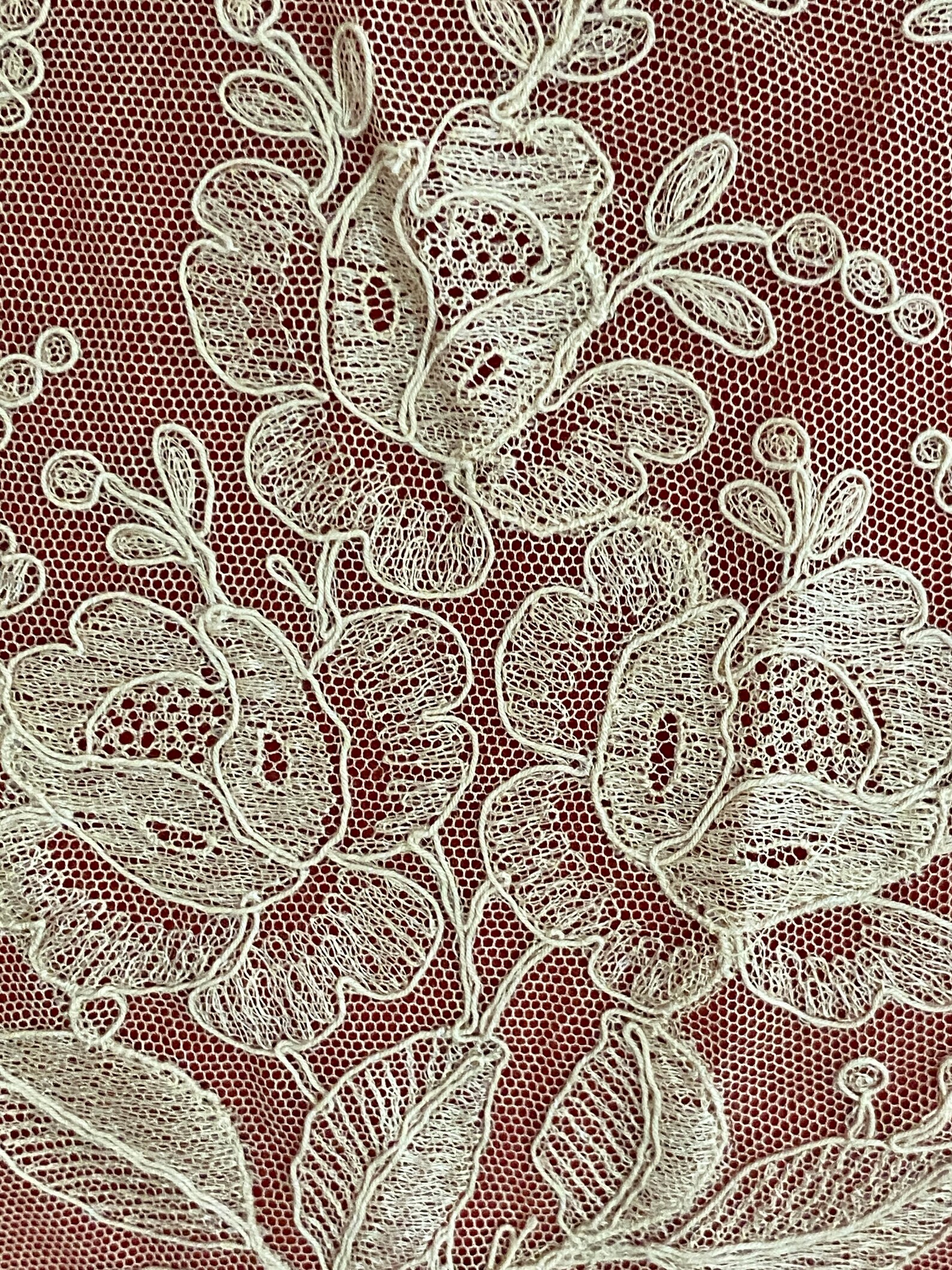 Antique Lace Collar of Embroidered Cotton Netting 1920s | Etsy