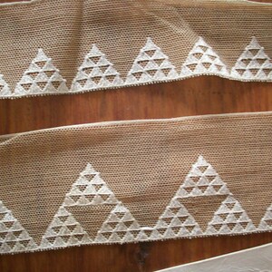 Antique Very Fine Silk Lace Beautiful Deco Pattern Two Toned Ivory/cafe ...