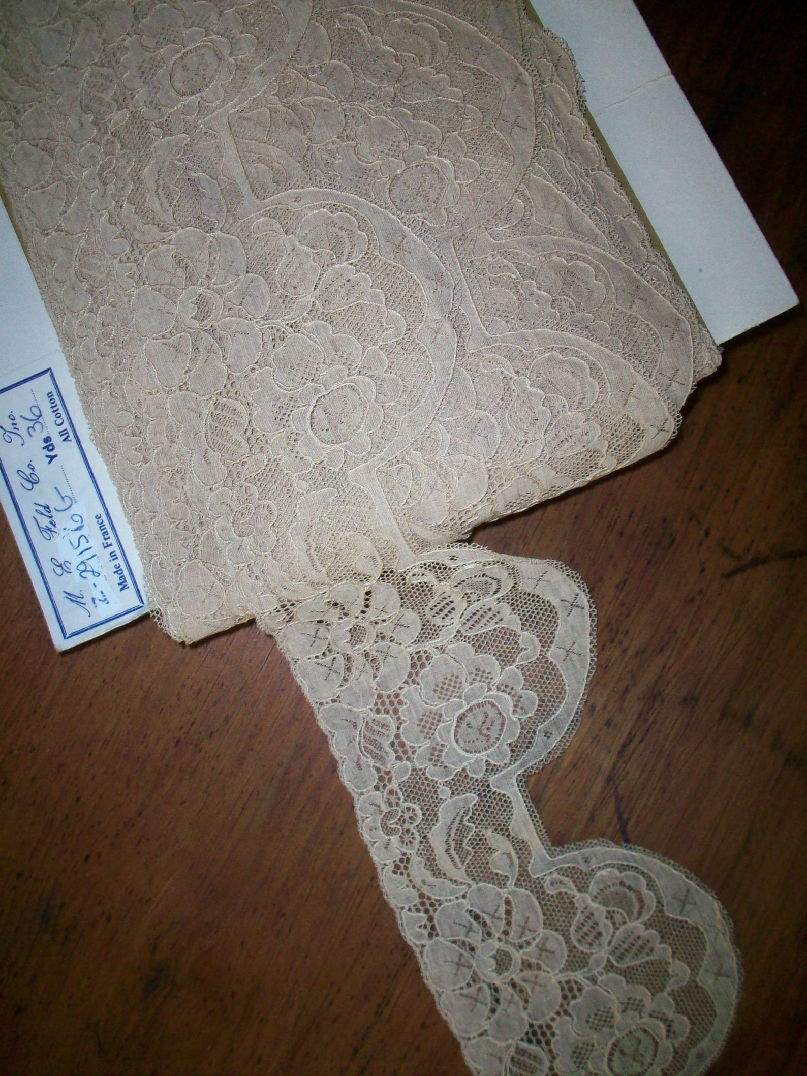 Antique Lace by the Yard Alencon Lace French Origin 1920 Scalloped Edge ...