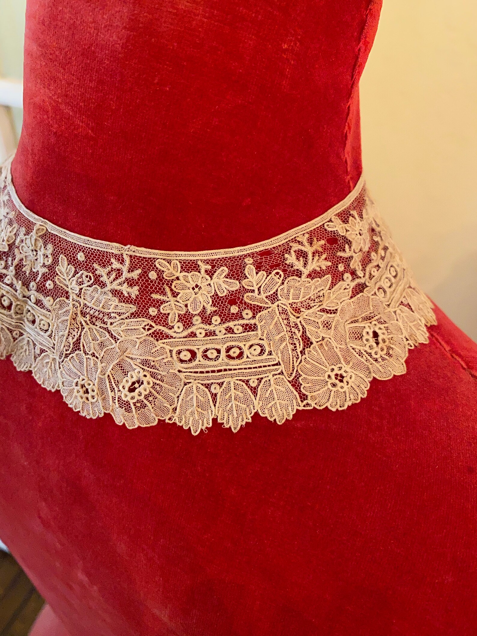 Antique Lace Hand Done 19th Century Ivory Point De Gaze Lace Collar - Etsy