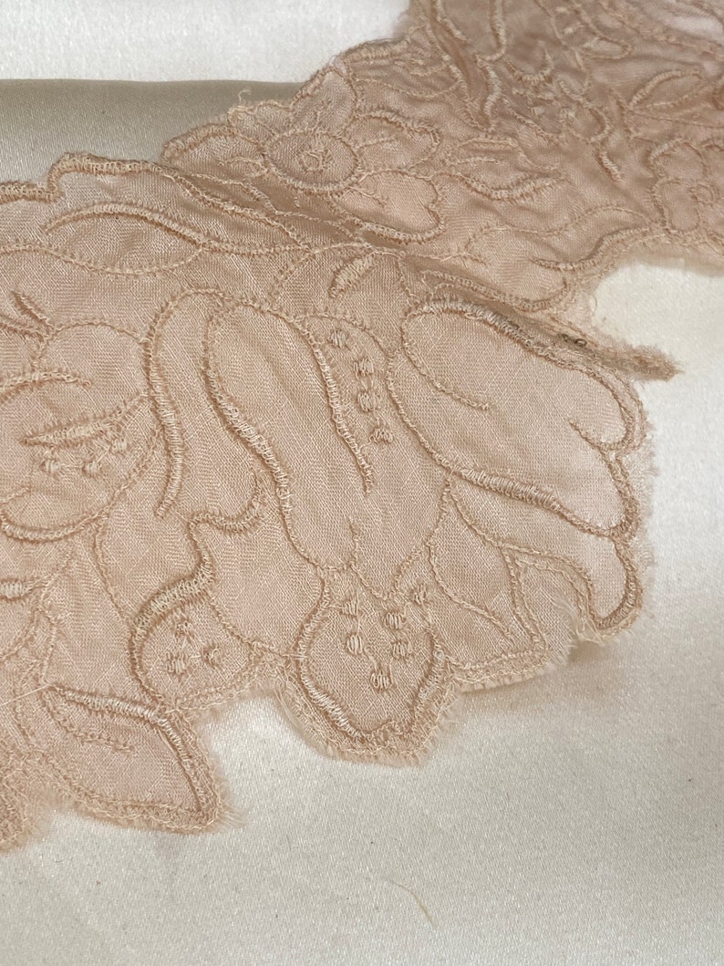 Antique French Embroidered Fine Cotton Lace Lovely Design - Etsy