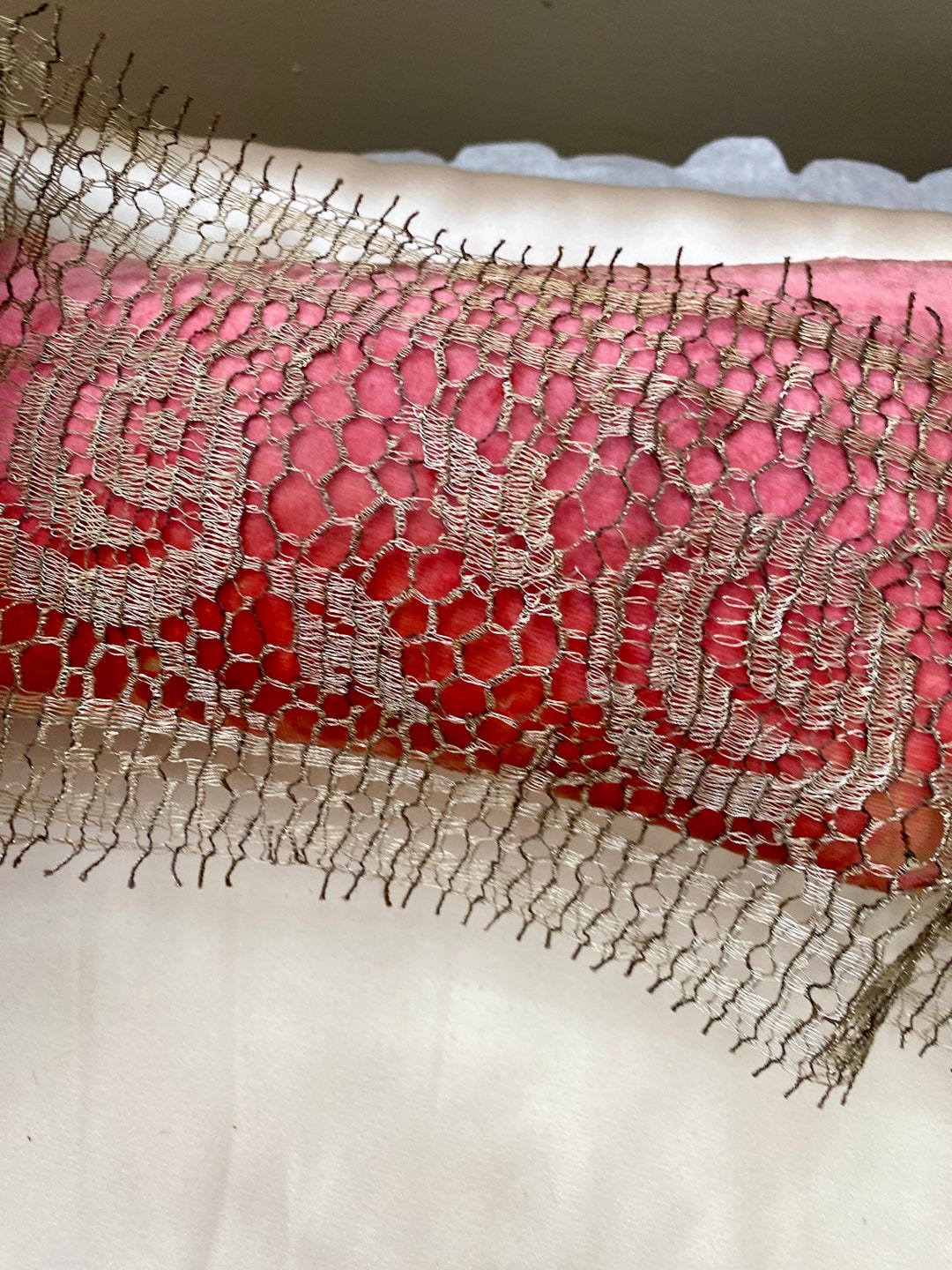 Metallic Silver/black Lace 1920s Authentic Yardage by the Yard - Etsy