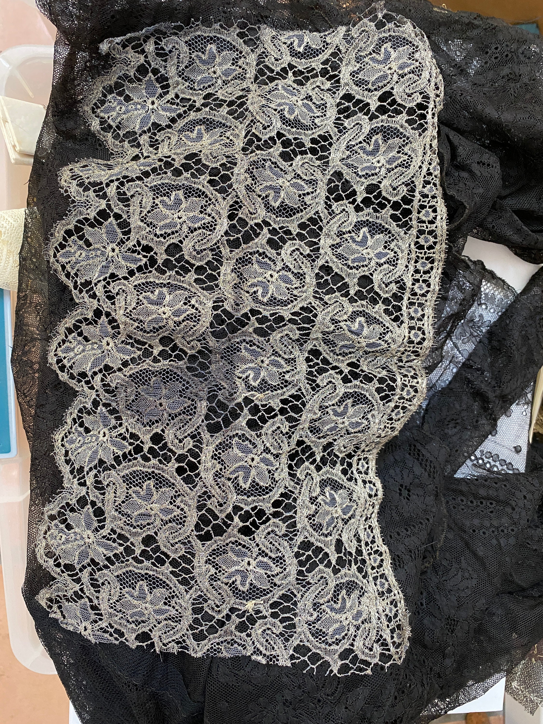 Metallic Silver Lace 1900s Authentic - Etsy