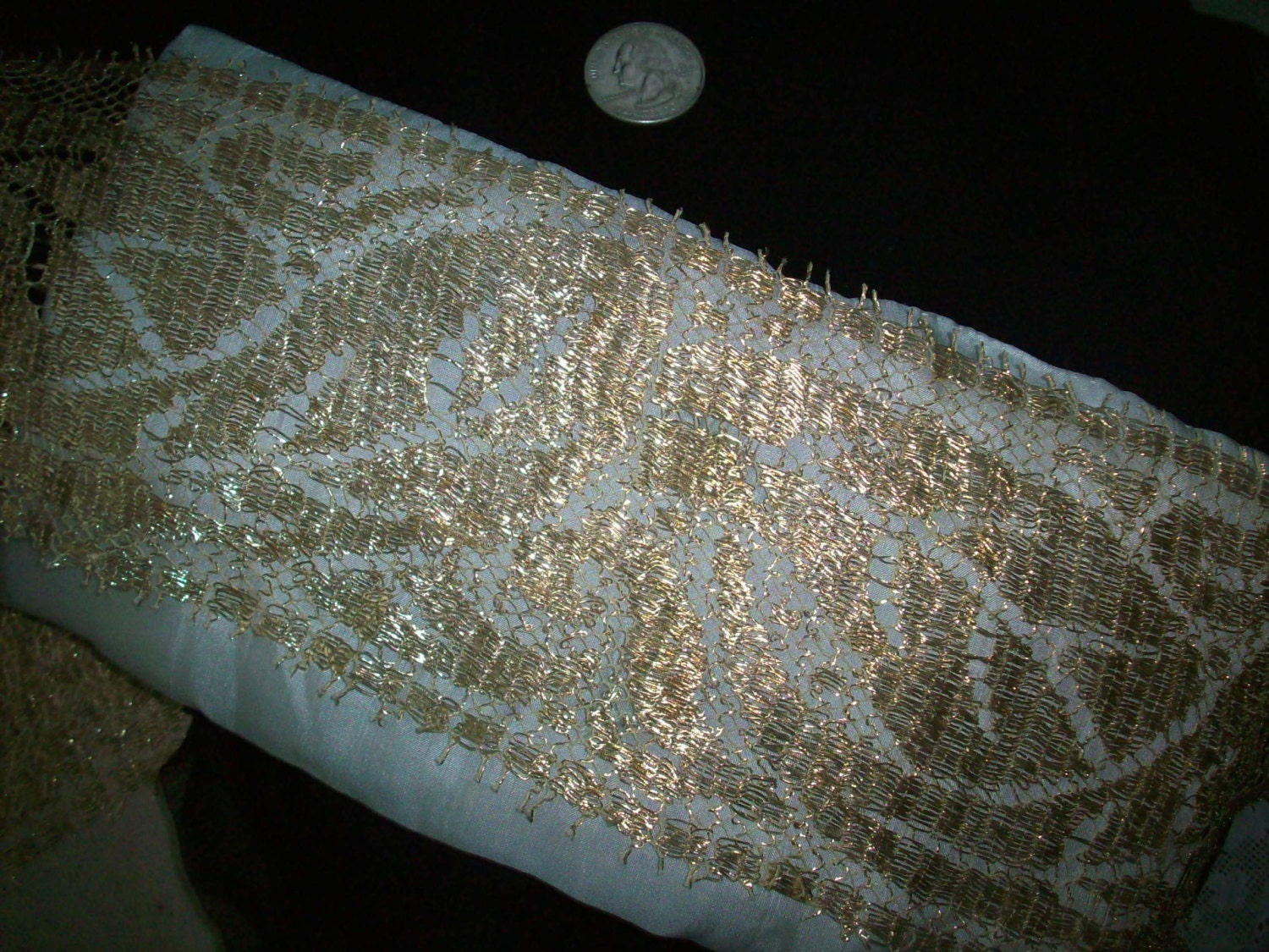 Metallic gold lace 1910s authentic yardage by the yard 4 | Etsy