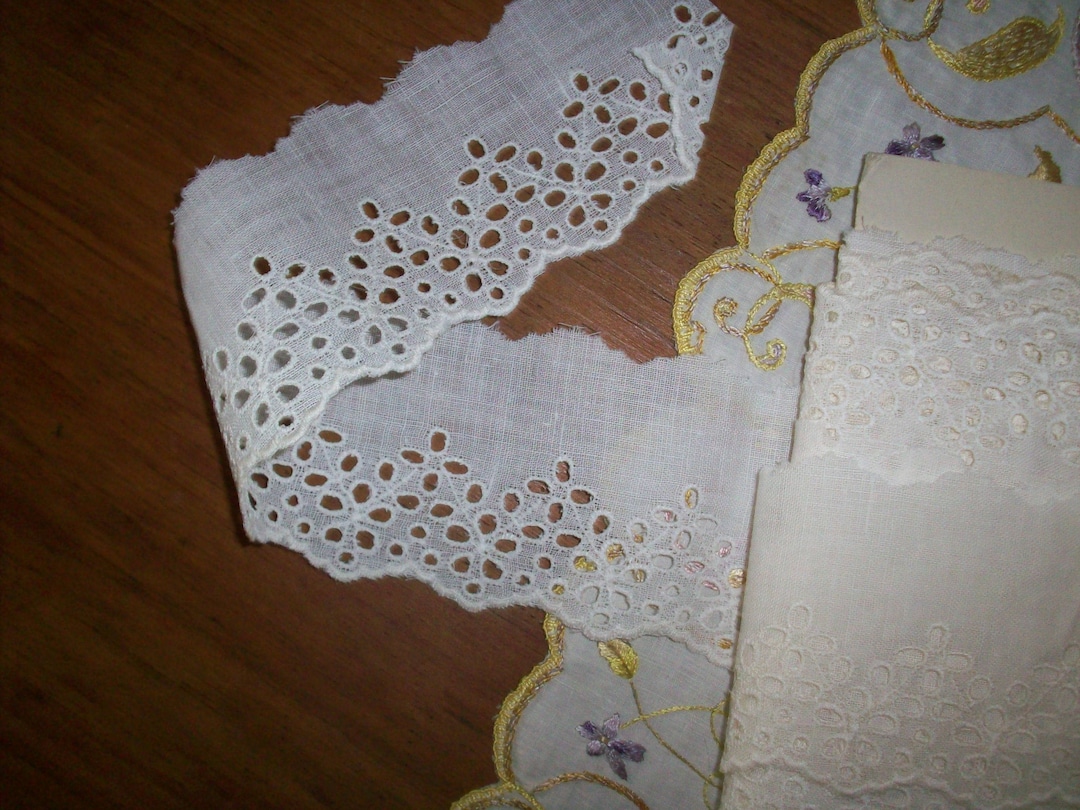 Antique Embroidery of Linen Trim Switzerland 1900s Yardage - Etsy