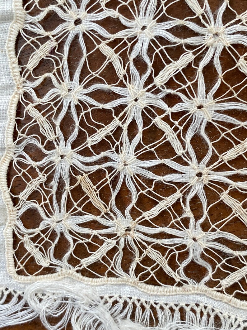 Antique Hand Done Lace Doily Lace Drawn Work | Etsy