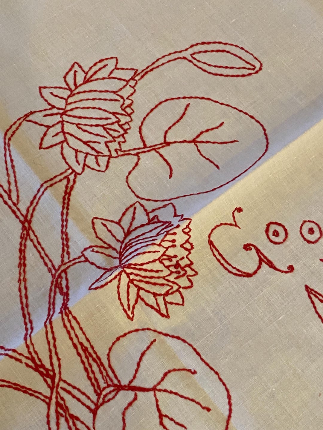 Antique Embroidered Lace Set of 2 Pillow Lays Red Work - Etsy