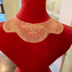 Antique Lace Collar Pink Silk With Embroidery - Etsy