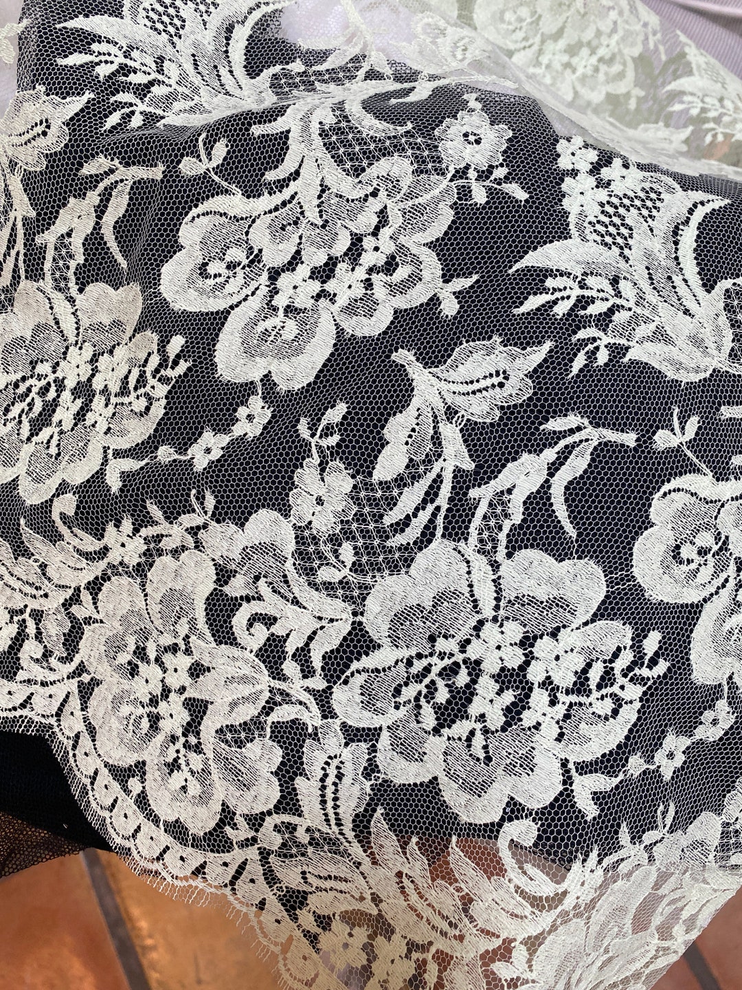 French Wide Antique Lace Beautiful Pattern - Etsy