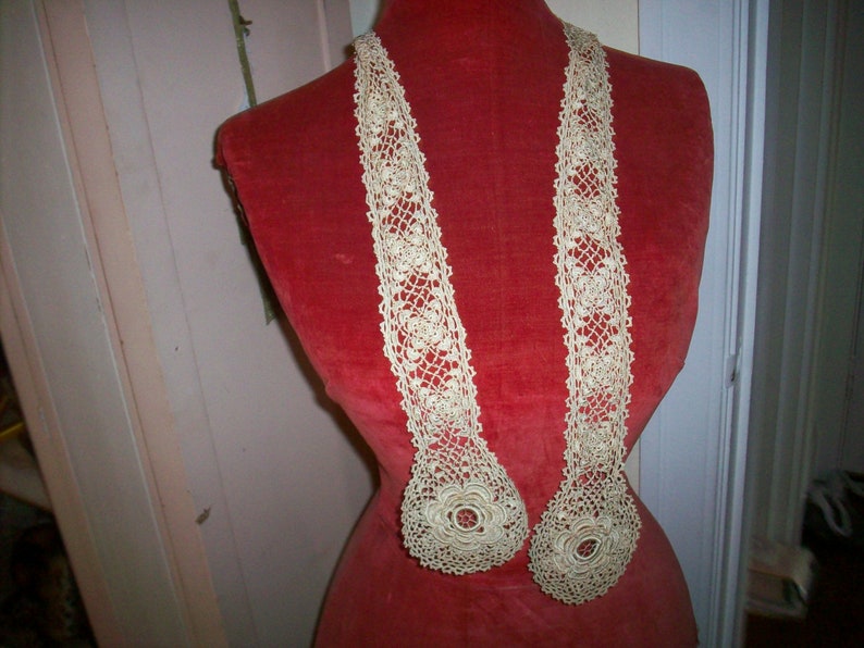 Antique Lace Collar Irish Crochet 1800s Antique Lace Lappet - Etsy