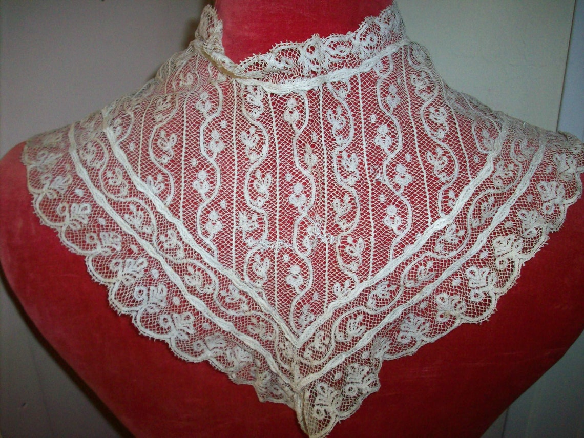 Antique Lace Collar Hand Done 1800s Antique Lace Exquisite | Etsy