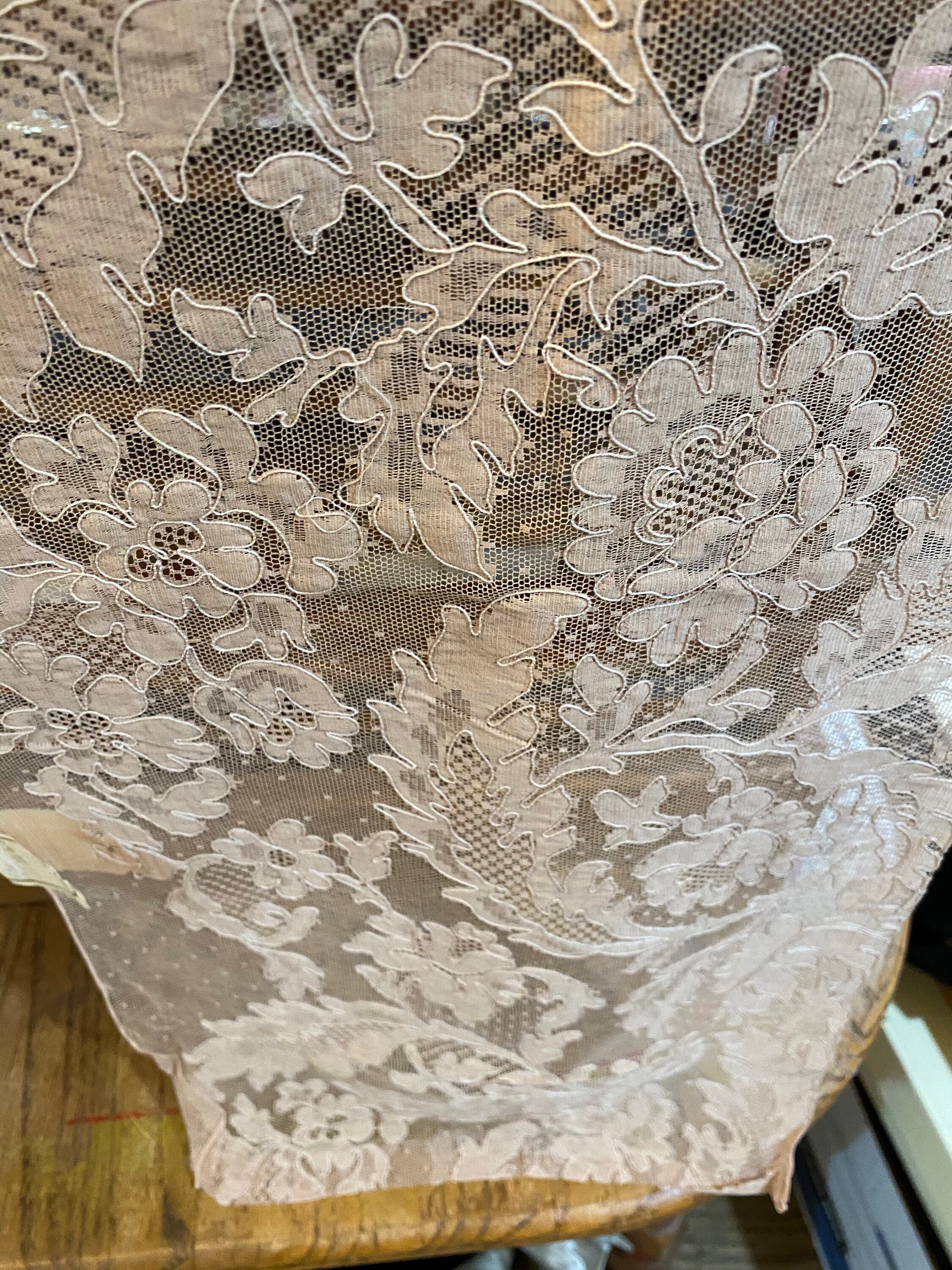 Antique French cotton lace 11 3/8 wide beautiful | Etsy