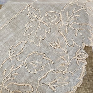 Antique French Embroidered Fine Cotton Lace Lovely Design - Etsy