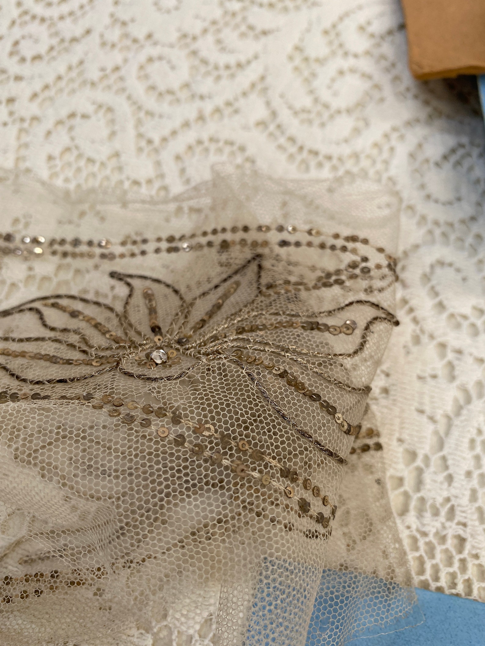 Metallic Silver Lace 1920s Authentic With Metal Sequins - Etsy