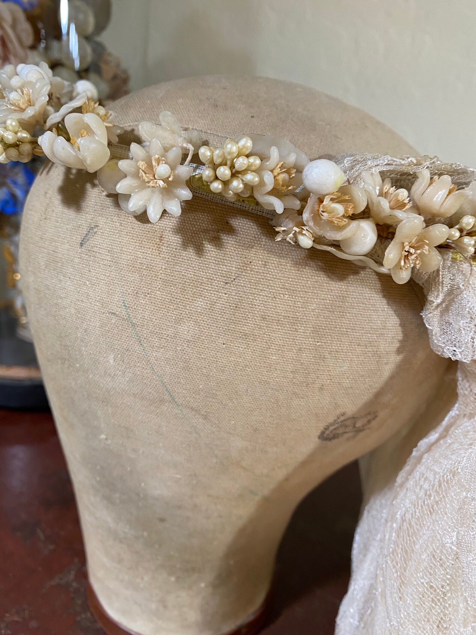 Antique Wax Crown and Veil Stunning Quality - Etsy