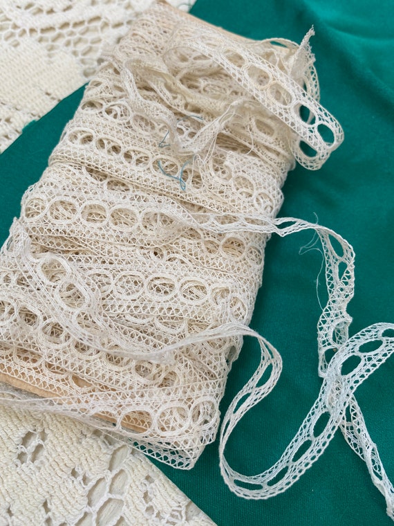Antique Lace Cream Color Cotton Lace Fine Beading - Etsy