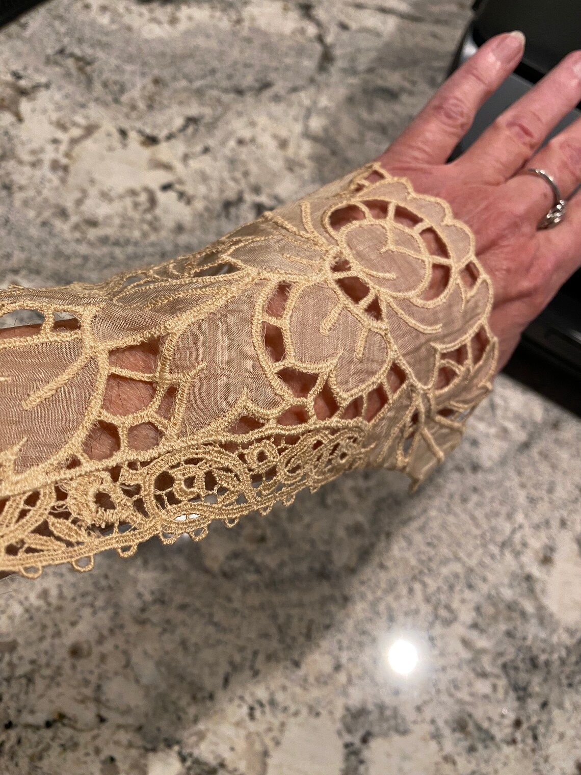 Lovely Antique Lace Embroidered Godet or Sleeve Piece Wholesale and ...