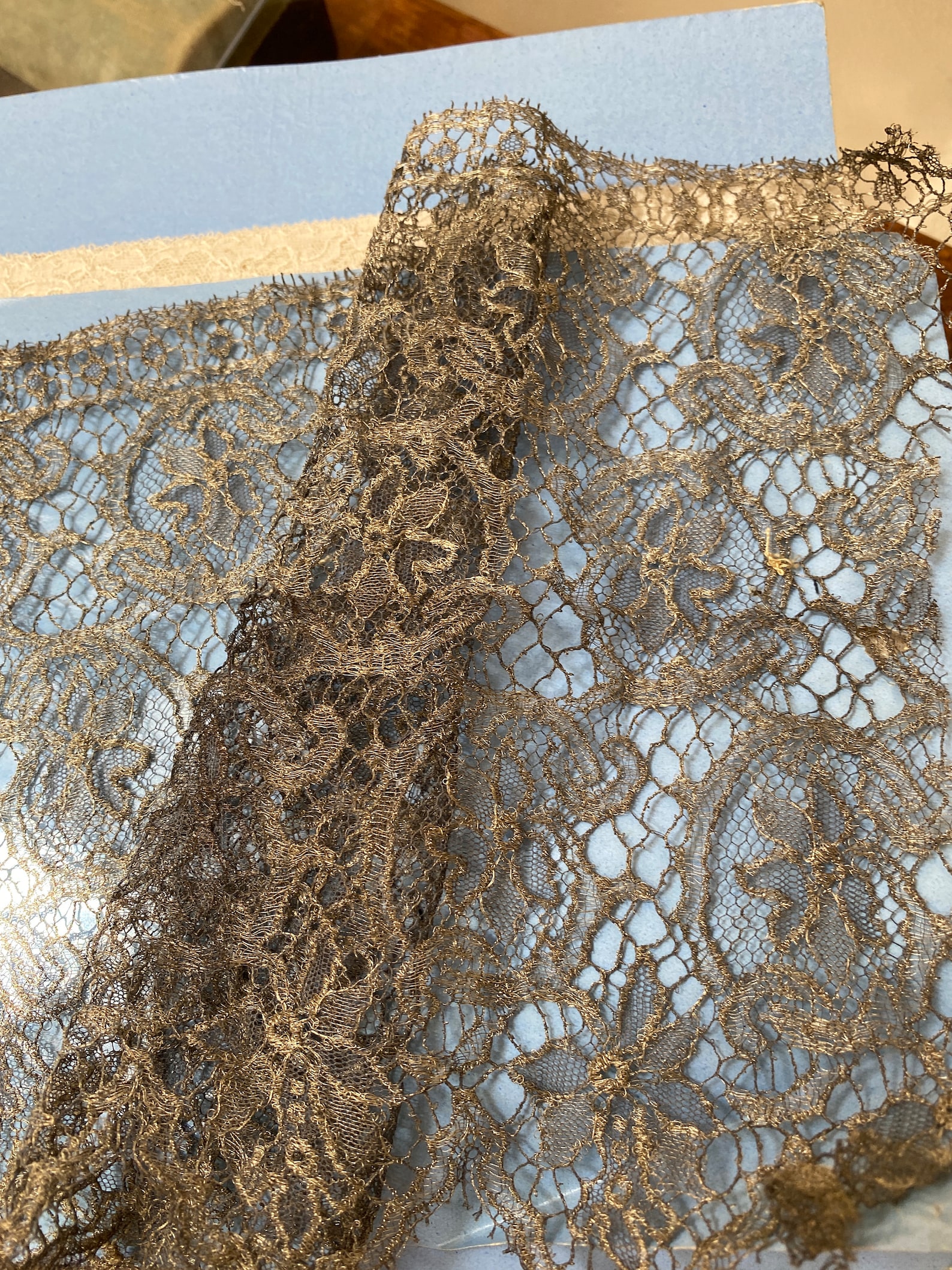 Metallic Silver Lace 1900s Authentic - Etsy