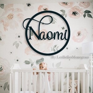 Custom Round Wooden Name Sign Letters for Nursery Boy Girl Name Letters ...
