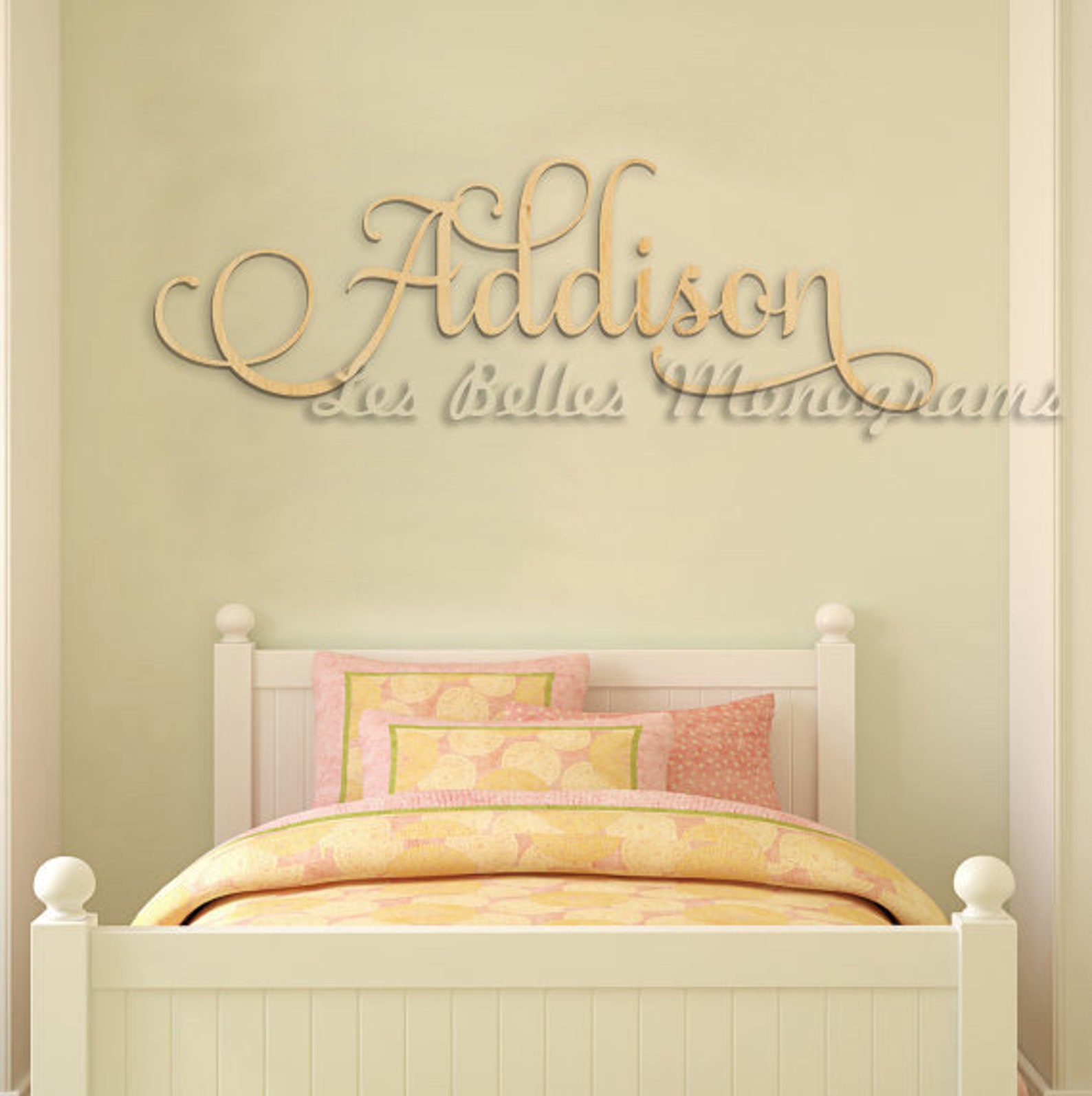 Decorative Elegant Wooden Name Wall Hanging Letters Everly - Etsy