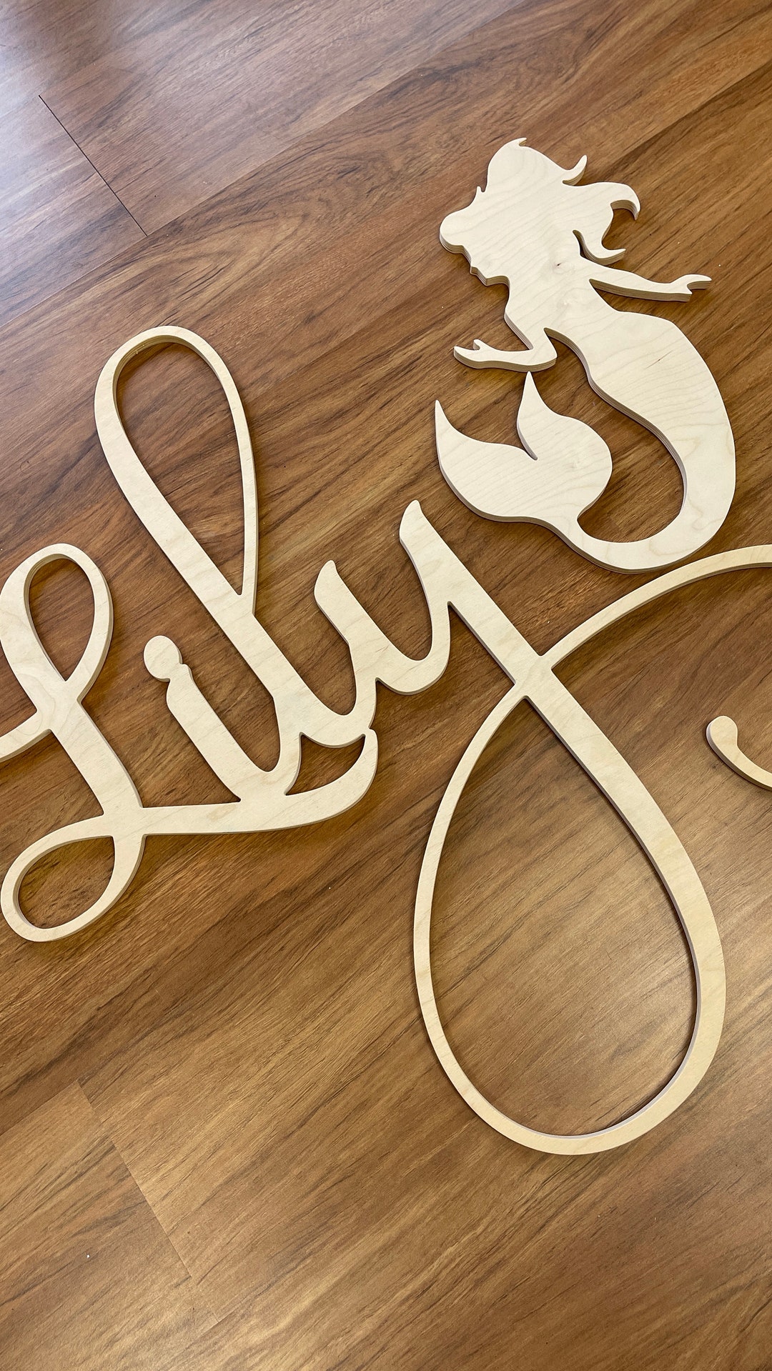 Wooden Name Lily Gold Sign Wall Hanging Letters for Nursery or Bedroom ...